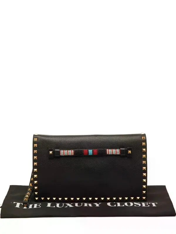 Valentino Garavani Rockstud Beaded Clutch Bag - Black
