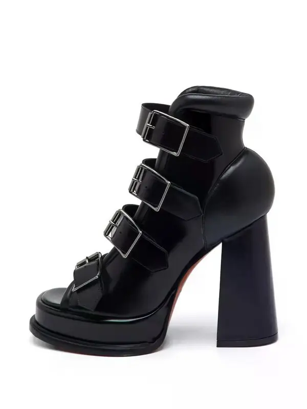 Alexander McQueen Rave Buckled Boots - Black