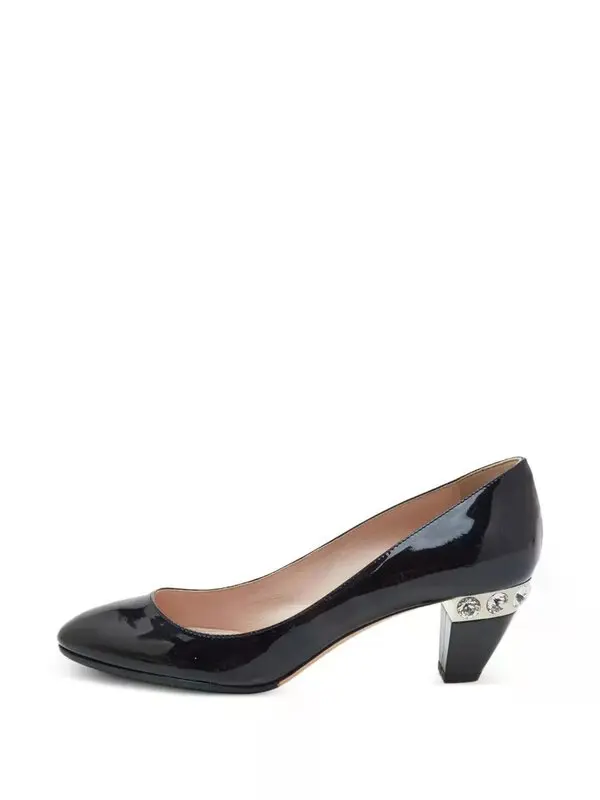 Miu Miu Embellished Leather Heeled Pumps