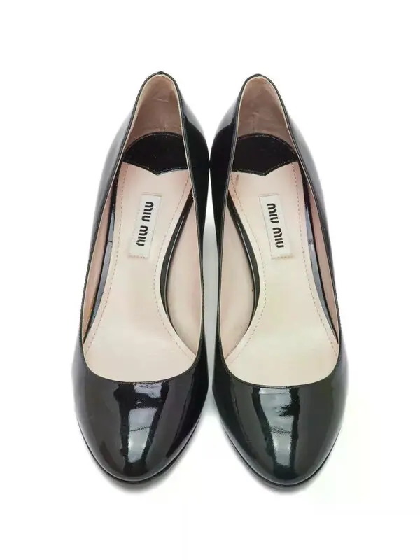 Miu Miu Embellished Leather Heeled Pumps