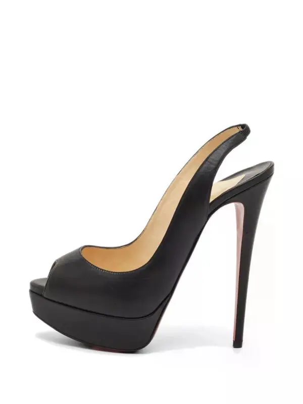 CHRISTIAN LOUBOUTIN Lady Peep Slingback Platform Sandals - Black