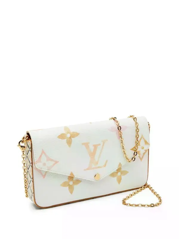 LOUIS VUITTON Monogram Giant Watercolor Felicie Pochette Bag - White