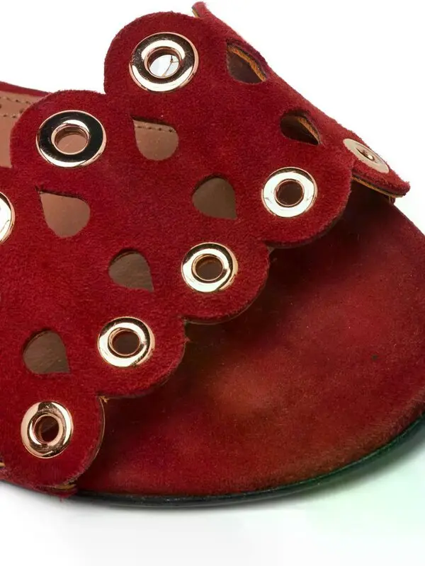 Alaïa Suede Cut-out Eyelet Ballet Flats