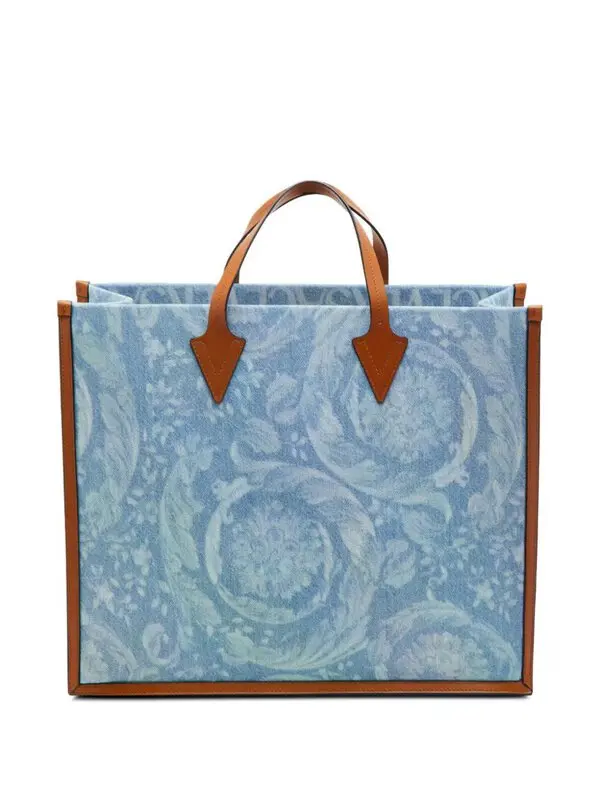 Versace Allover Denim Tote Bag