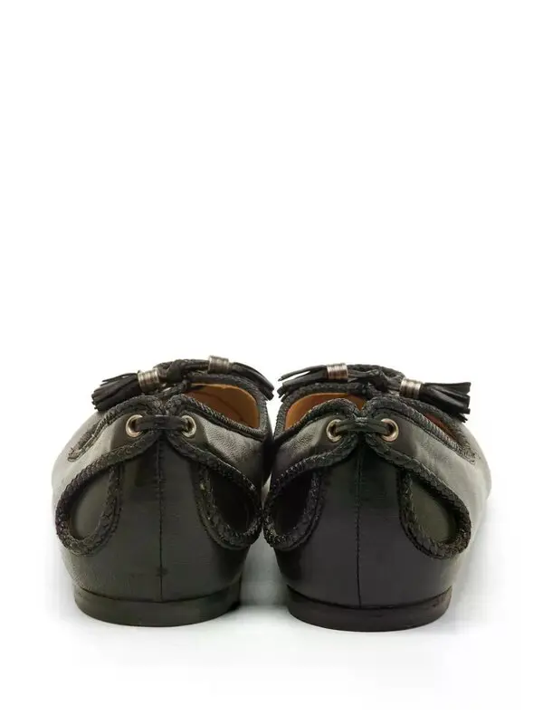 Dior Tassel Leather Ballet Flats