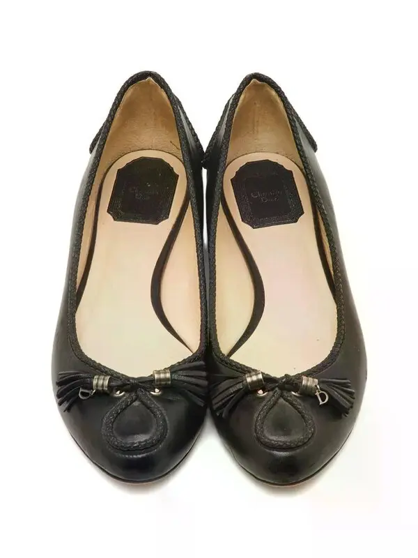 Dior Tassel Leather Ballet Flats