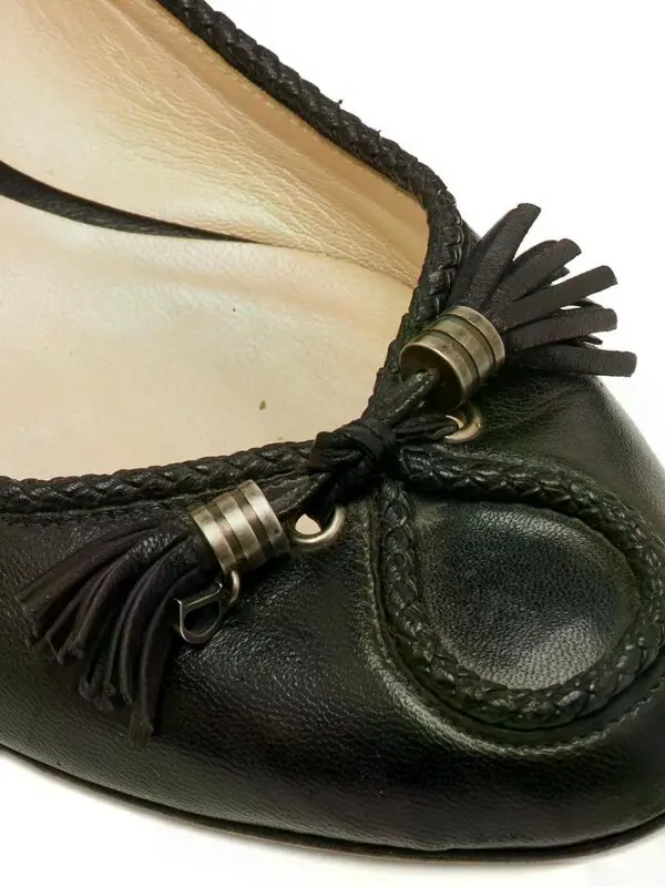 Dior Tassel Leather Ballet Flats