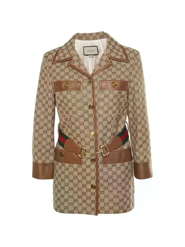 Gucci Gg Canvas Belted Coat