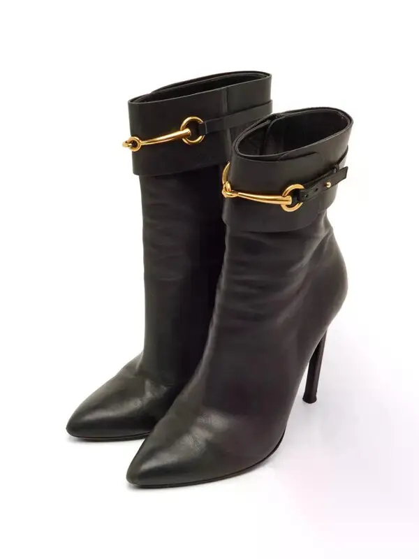 Gucci Horsebit Pointed-toe Stiletto Boots
