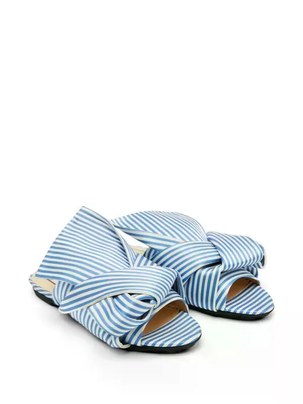 N°21 Striped Flat Mules With Knot Detail