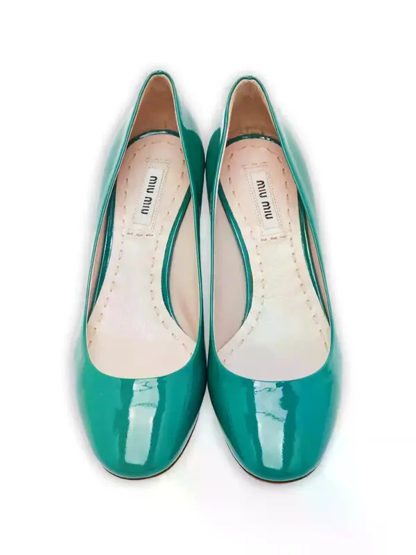 Miu Miu Crystal-embellished Patent Leather Pumps