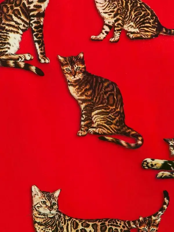 Dolce & Gabbana Silk Cat Print Blouse