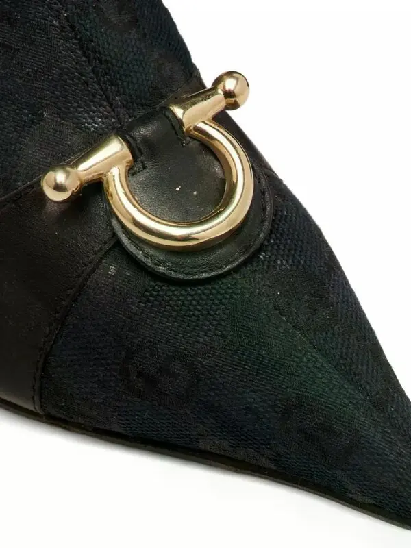 FERRAGAMO Gg Canvas Pointed Toe Ankle Boots