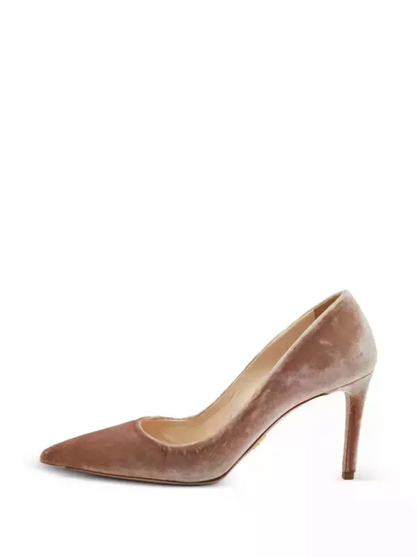 Prada Beige Velvet Pointed-toe Pumps - Neutrals