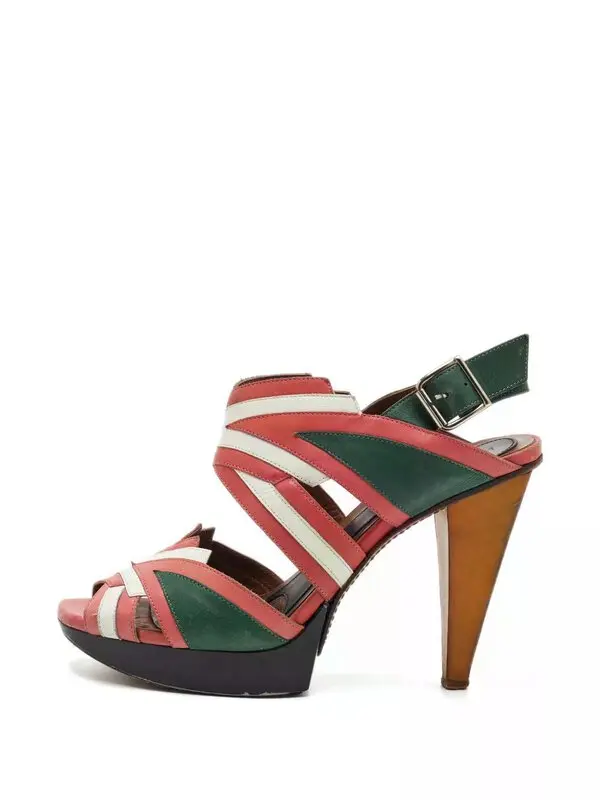 Marni Colorblock Platform Slingback Sandals