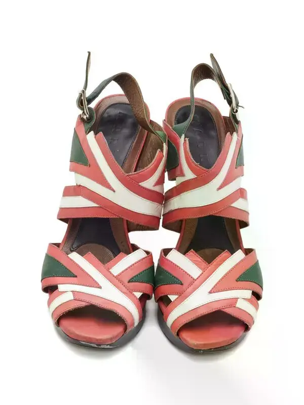 Marni Colorblock Platform Slingback Sandals