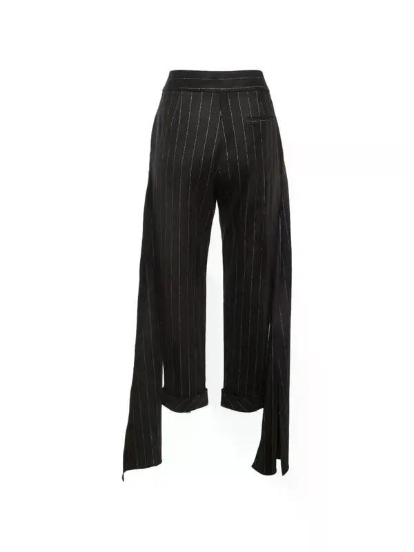Hellessy Pinstripe Overlay Detail Trousers - Black