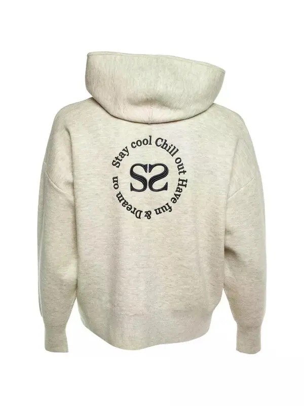 Sandro Embroidered Zip-up Hoodie