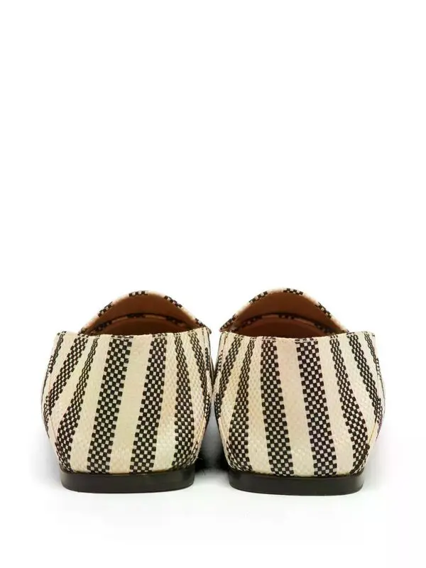 SERGIO ROSSI Sr1 Striped Moccasins - Neutrals