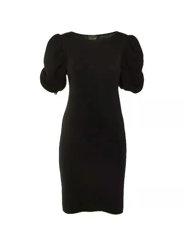 Fendi Merino Wool Puff Sleeve Dress - Black