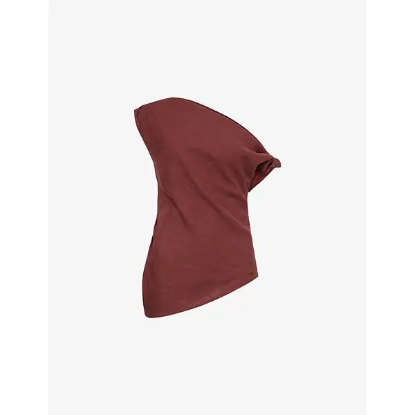 TALA Asymmetrical One-shoulder Top - Deep Rust