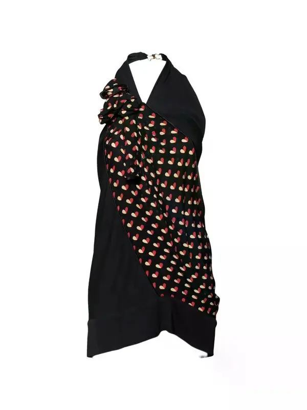 LOUIS VUITTON Heart-print Halter Neck Top - Black