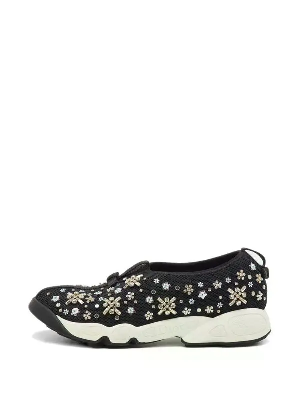 Dior Fusion Crystal Embellished Sneakers - Black