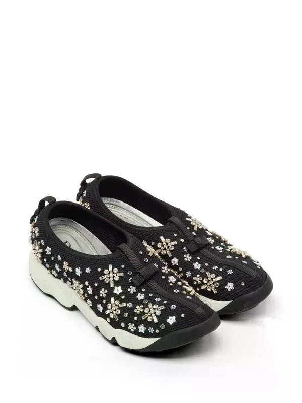 Dior Fusion Crystal Embellished Sneakers - Black