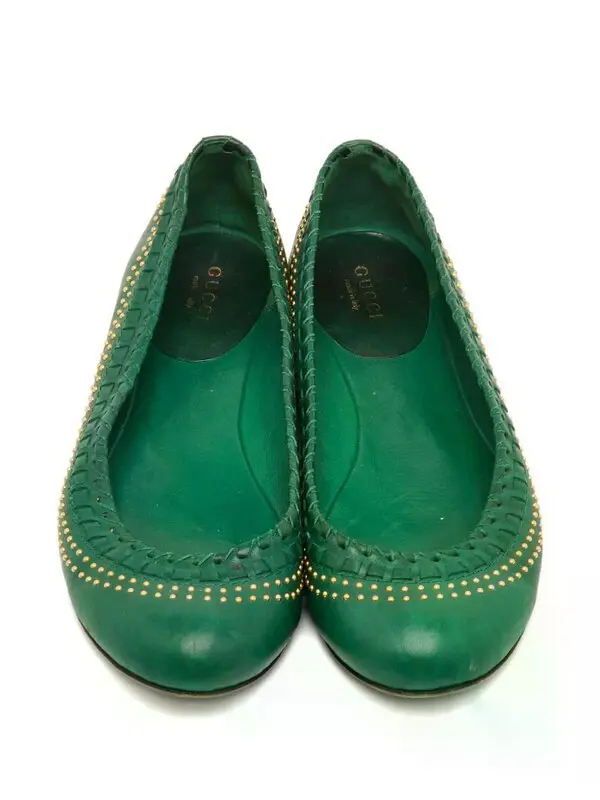 Gucci Studded Whipstitch Ballet Flats