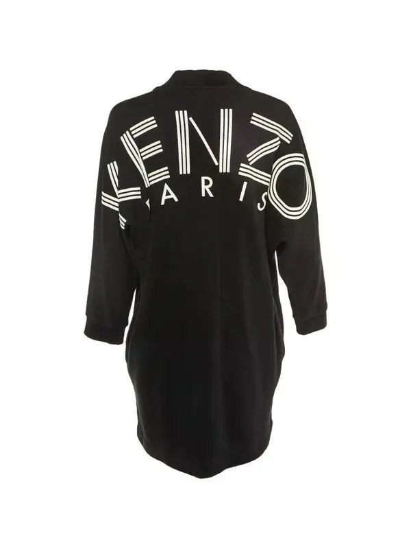 Kenzo Logo Print V-neck Sweater Dress