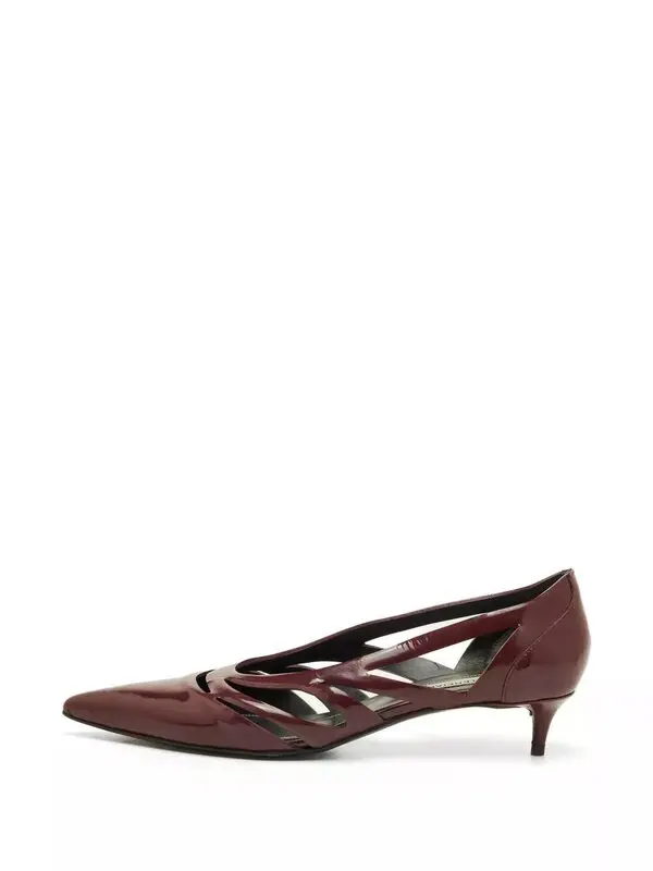 Balenciaga Cut-out Patent Leather Pumps - Red