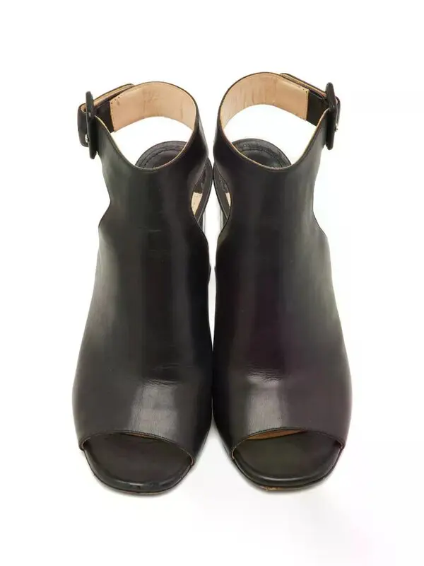 Prada Open-toe Ankle-strap Block Heel Sandals