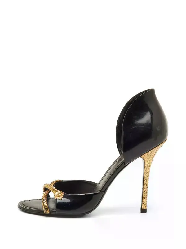 LOUIS VUITTON Snakeskin-effect Patent Leather Stiletto Sandals