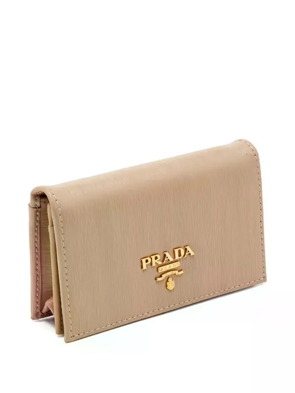 Prada Saffiano Leather Card Holder - Neutrals