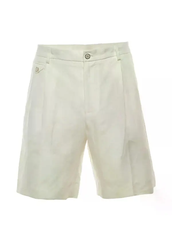 Dolce & Gabbana Linen Pleated Shorts - White