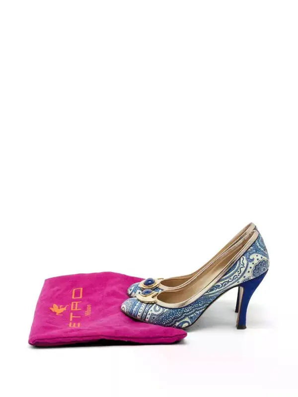 Etro Paisley Print Embellished Pumps