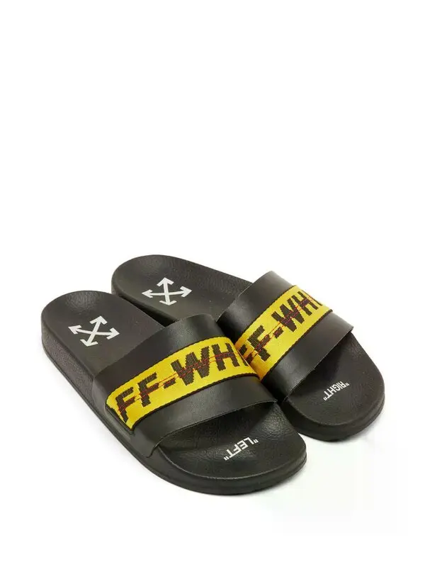 Off-White Industrial Logo Leather Slides