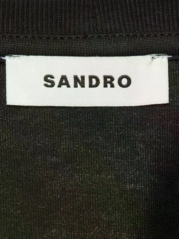 Sandro Larry Rhinestone Cropped Cotton T-shirt