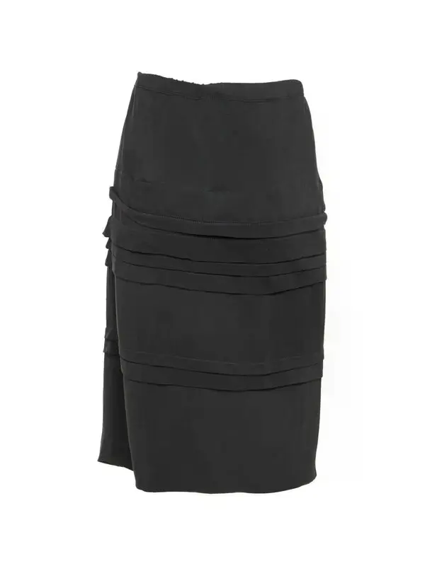 Marni Layered Crepe Midi Skirt - Black