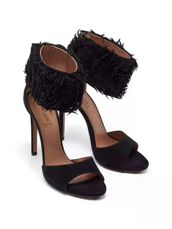 Alaïa Fringed Ankle-cuff Chamois Sandals