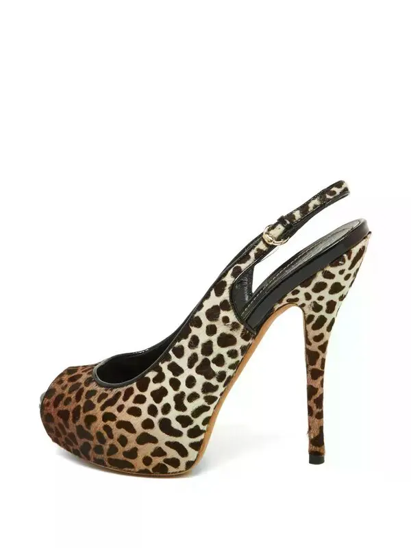 Gucci Sofia Leopard Print Sandals - Neutrals