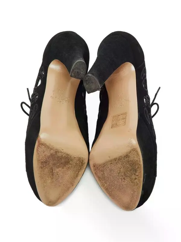 Valentino Garavani Cut-out Lace-up Platform Ankle Boots