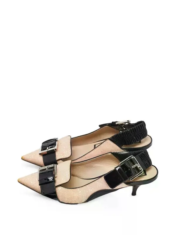 N°21 Buckled Slingback Leather Pumps - Neutrals
