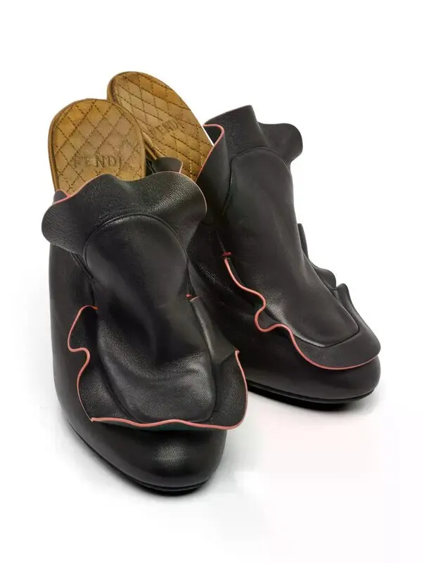 Fendi Waves Ruffle Platform Mules