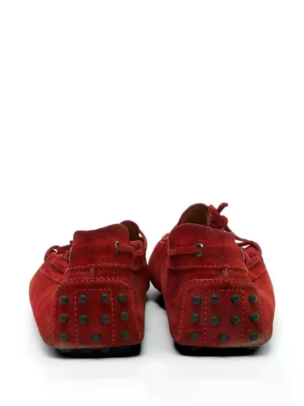 TOD'S Bow Detail Slip-on Loafers - Red