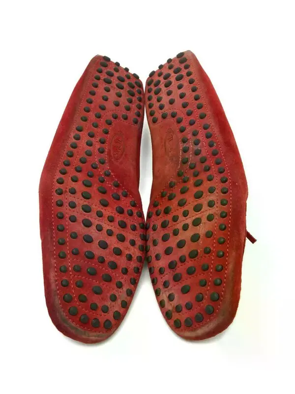 TOD'S Bow Detail Slip-on Loafers - Red