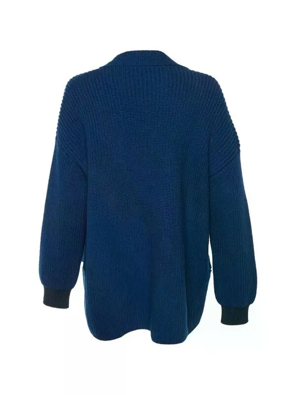 Stella McCartney Asymmetrical Rib-knit Cardigan - Blue