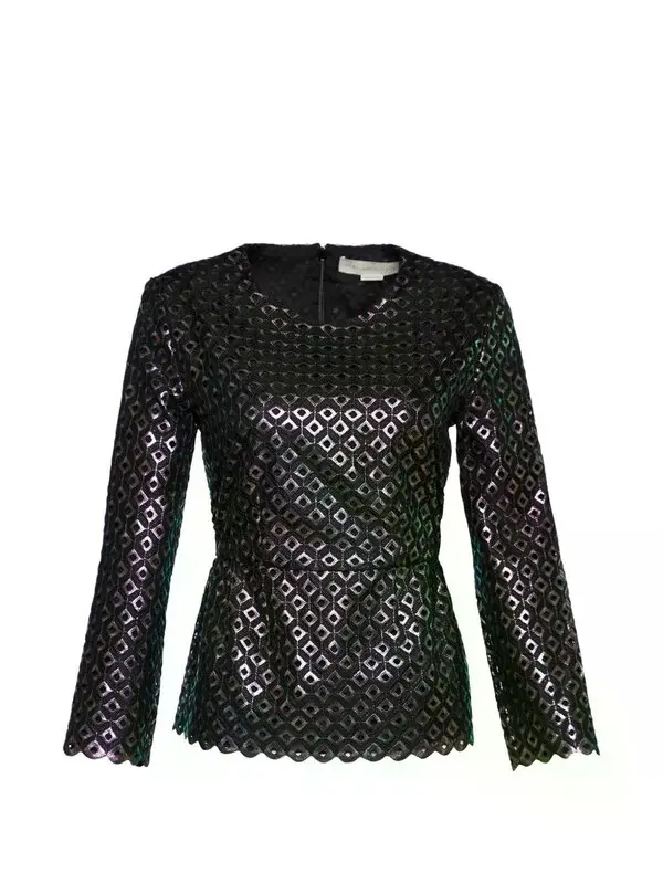 Stella McCartney Cutwork Detailing Peplum Blouse - Black