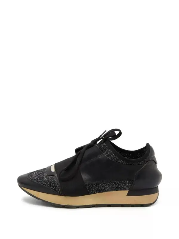 Balenciaga Race Runner Glitter Sneakers - Black