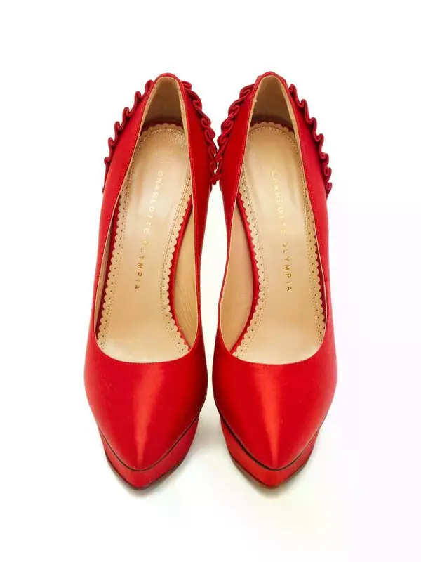 CHARLOTTE OLYMPIA Paloma Fan-pleat Pumps - Red